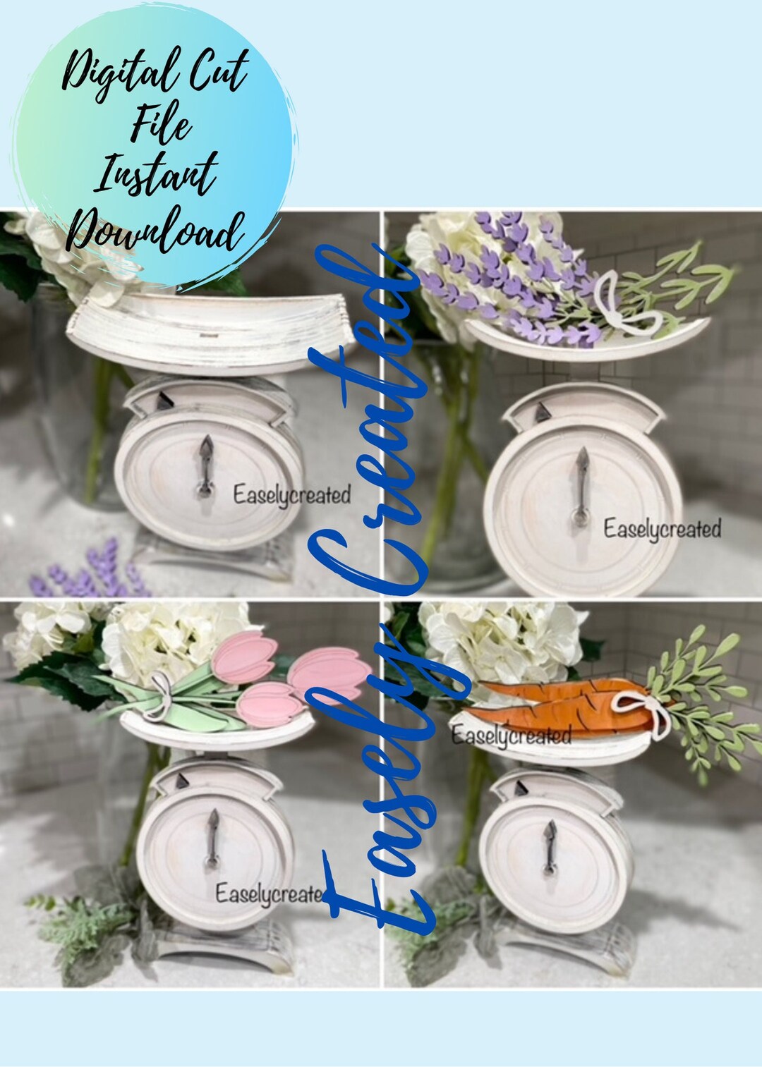 Vintage Kitchen Scale Digital File - Interchangeable Chippy Scale Tray ...