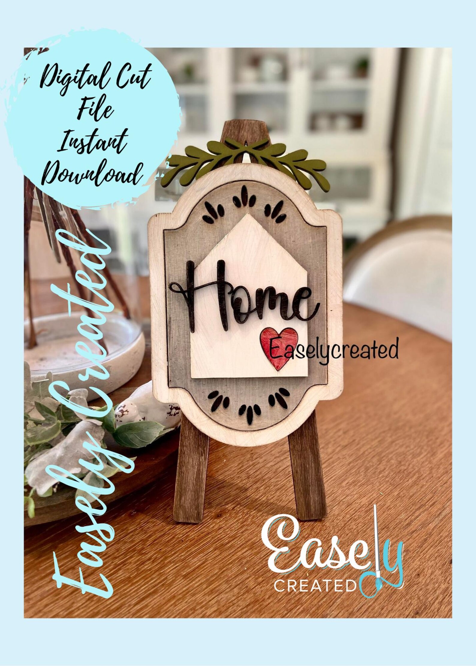 Table Top Easel Interchangeable Insert " Home Sweet Home" Sign ...