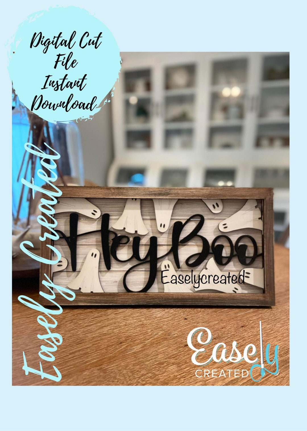 Display Sign Insert "hey Boo" to Be Used With Interchangeable Sign ...