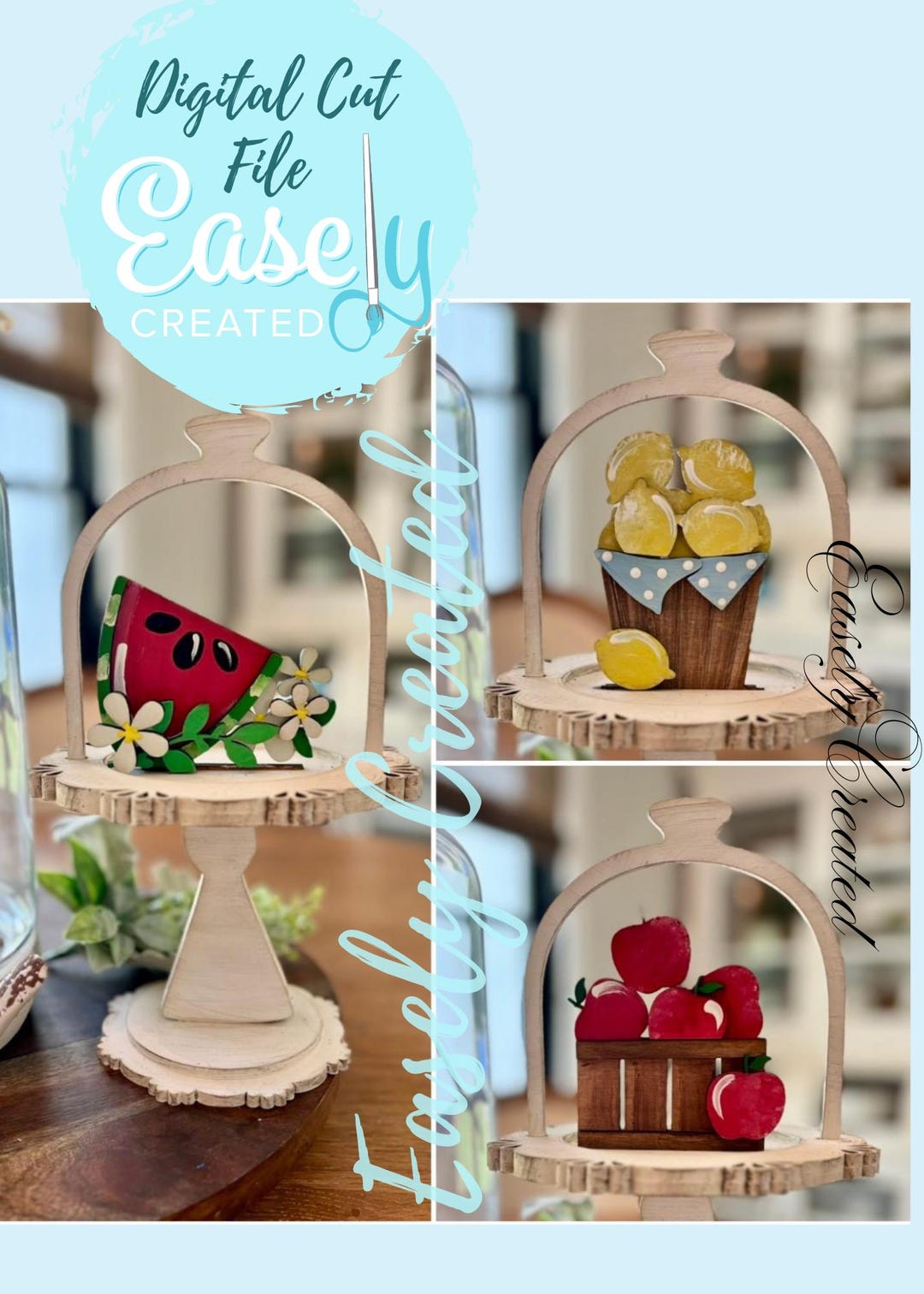 Cake Display Stand Interchangeable Sign Insert "fruit Lemon Watermelon ...