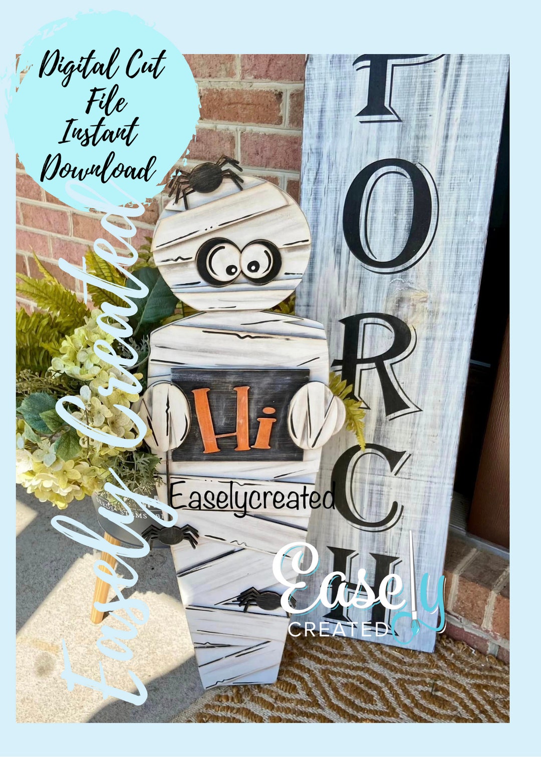Halloween Mummy Porch Leaner SVG File Autumn Fall Pumpkin Porch Sign ...