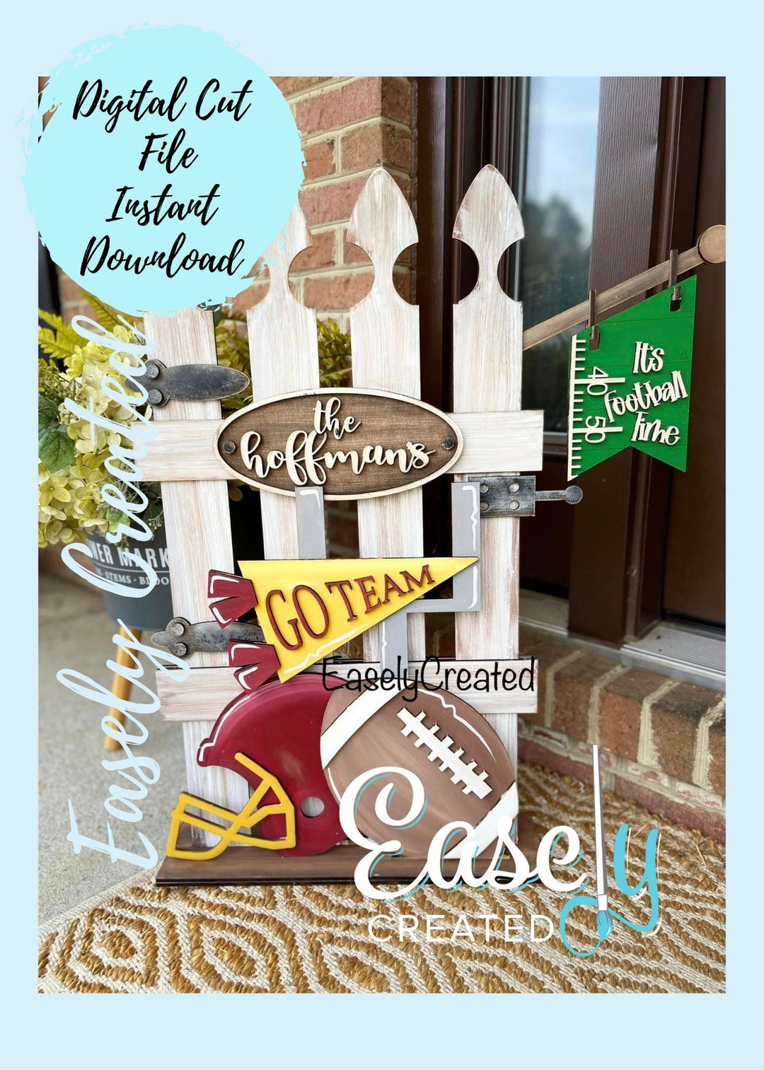 Picket Fence Large Porch Sign Interchangeable "football" Insert ...