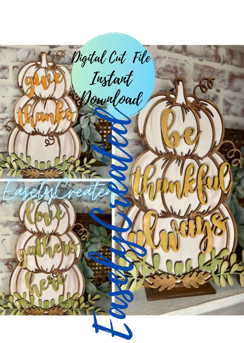 Stacked Pumpkin SVG File Stacked Pumpkin Fall Sign Give - Etsy
