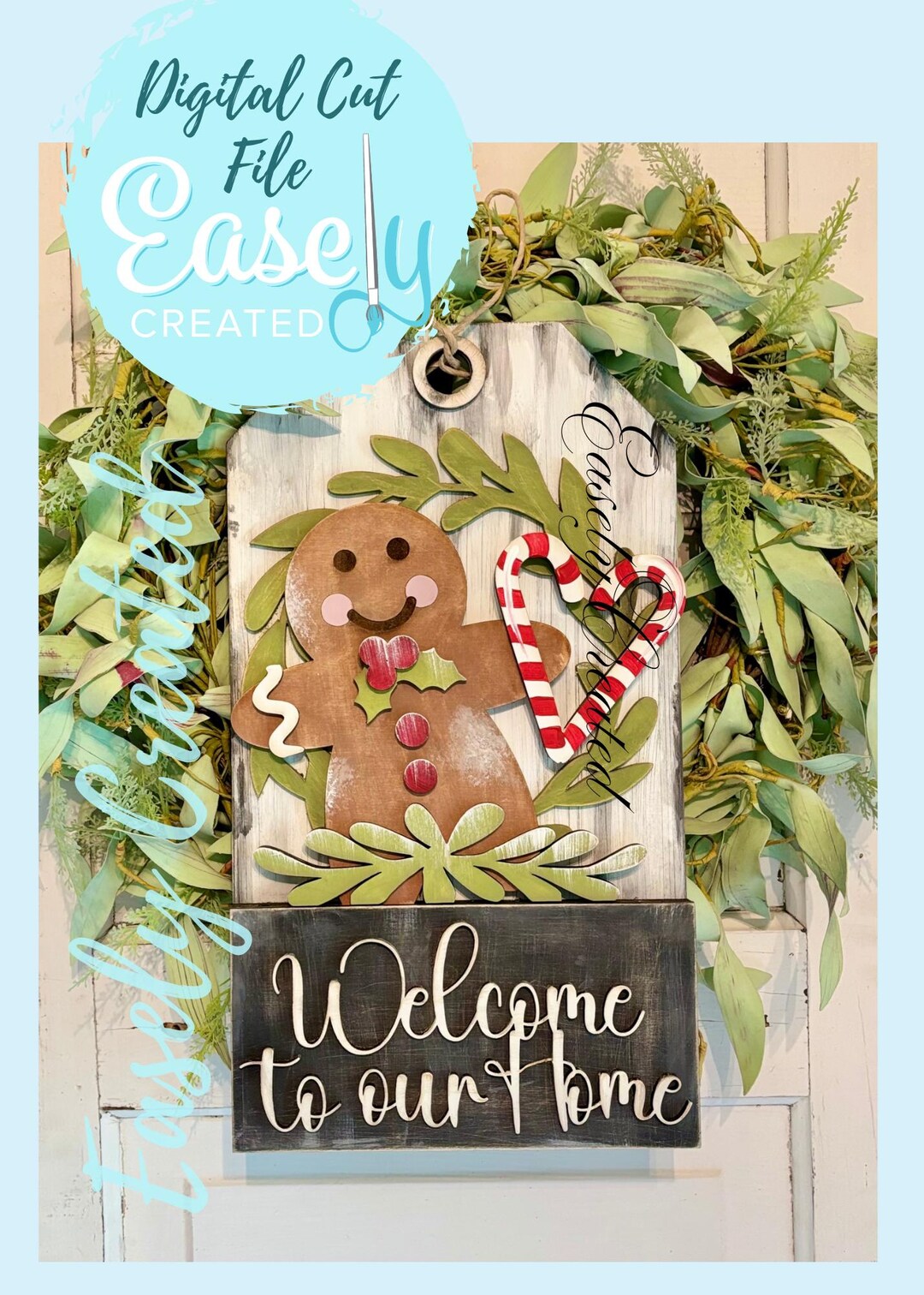 Tag Door Hanger Sign INSERT "gingerbread" Interchangeable Welcome to ...