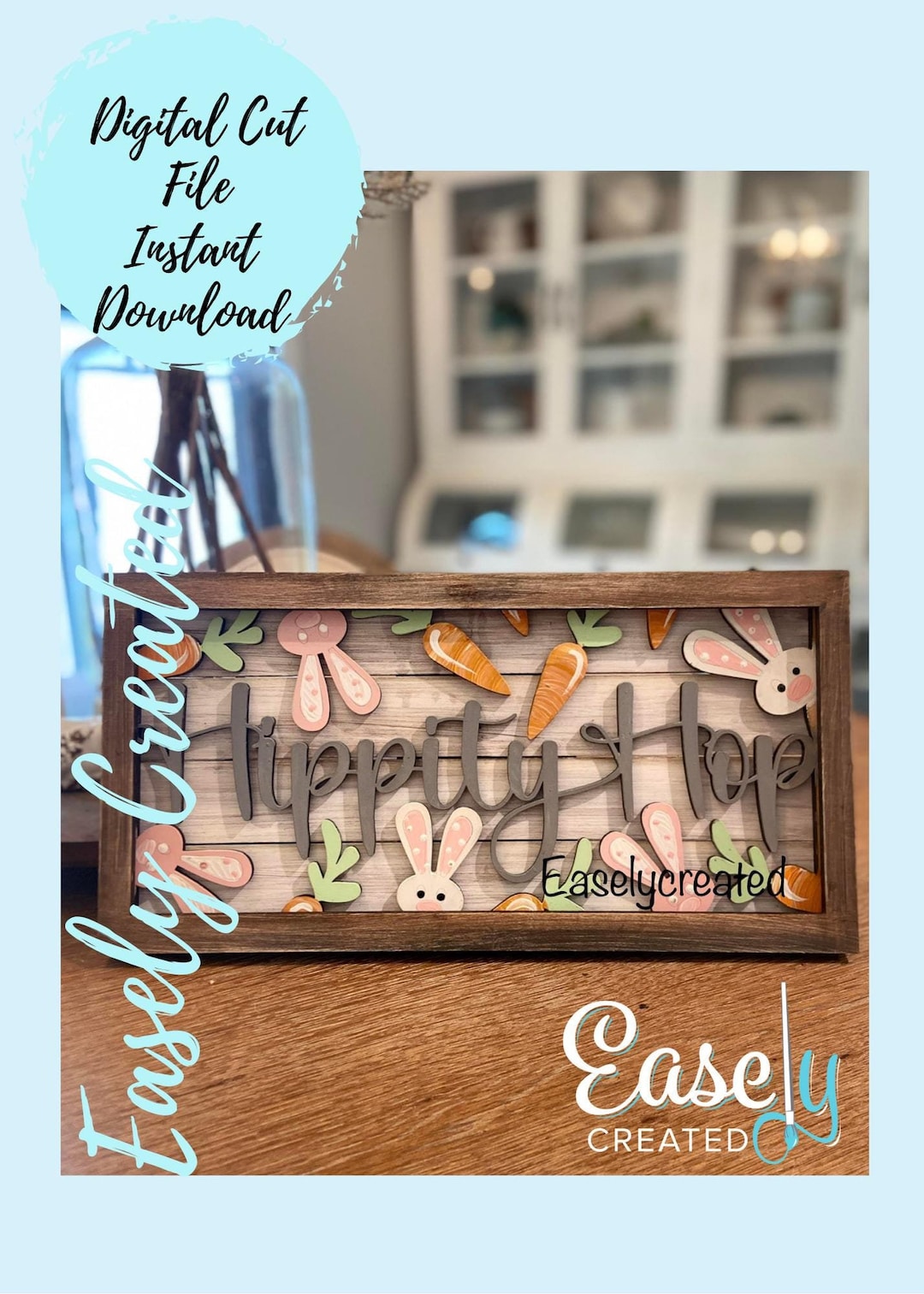 Display Sign Insert "easter Hippity Hop Bunny" to Be Used With ...