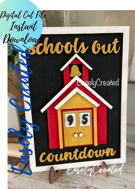 School Countdown Sign SVG File Graduation Sign SVG Glowforge | Etsy