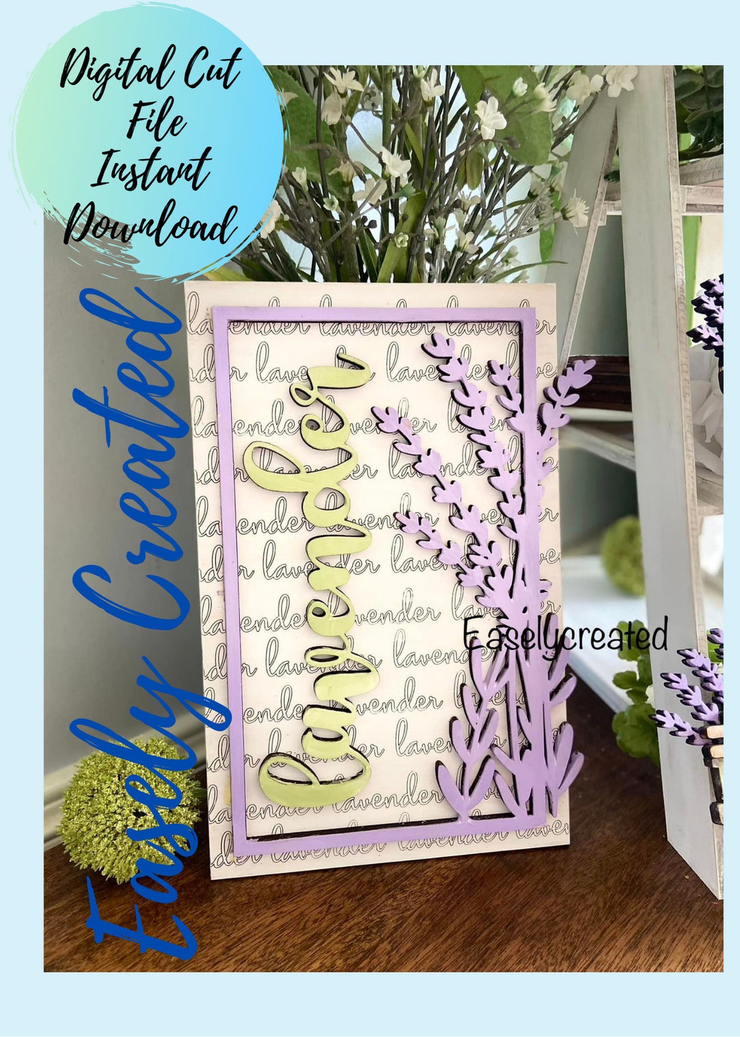 Lavender Digital File - Flower Sign - Spring Sign - Summer Wildflower ...