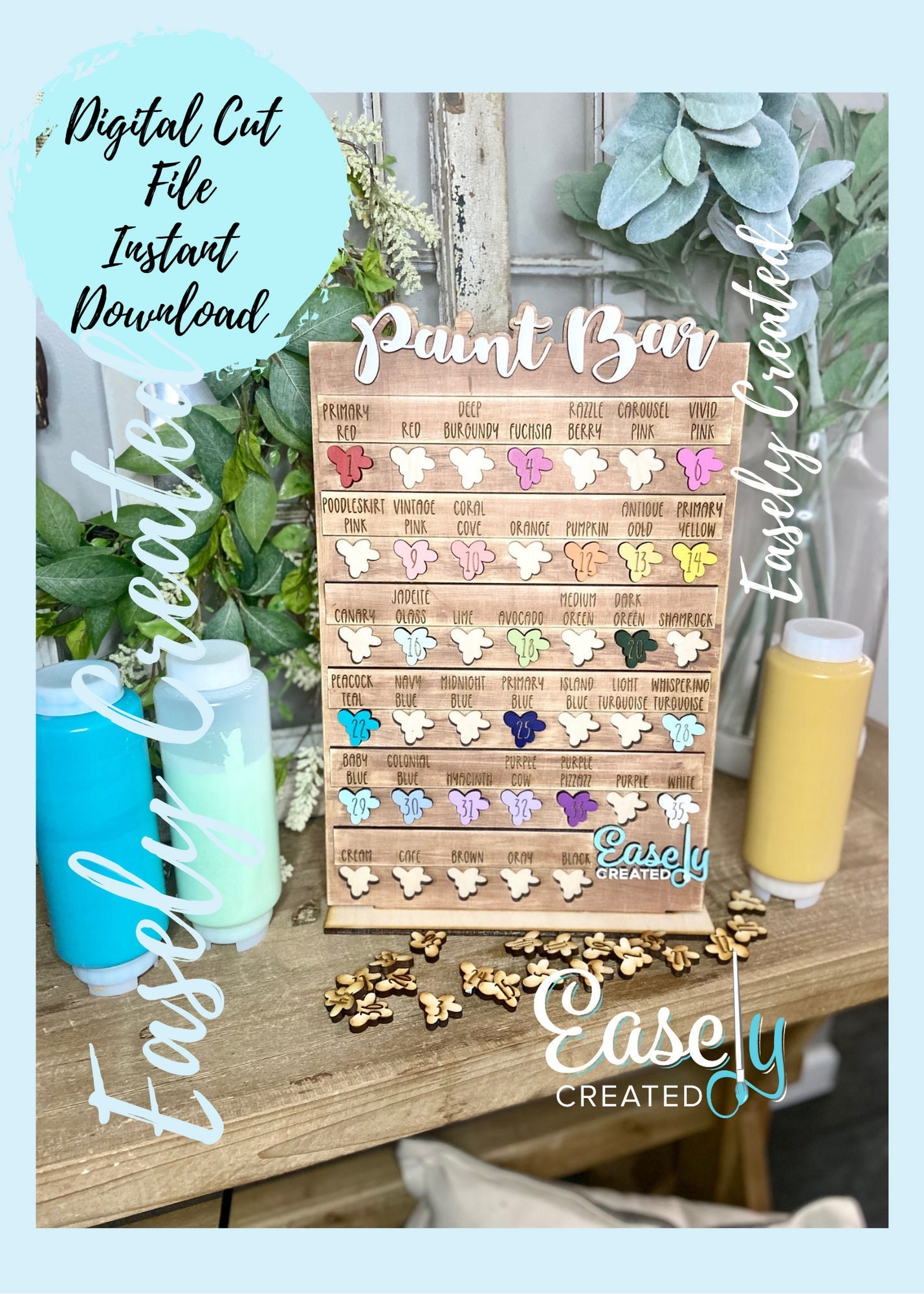 Paint Bar Paint Swatch Number Color Sign Digital File Art Dtudio DIY ...