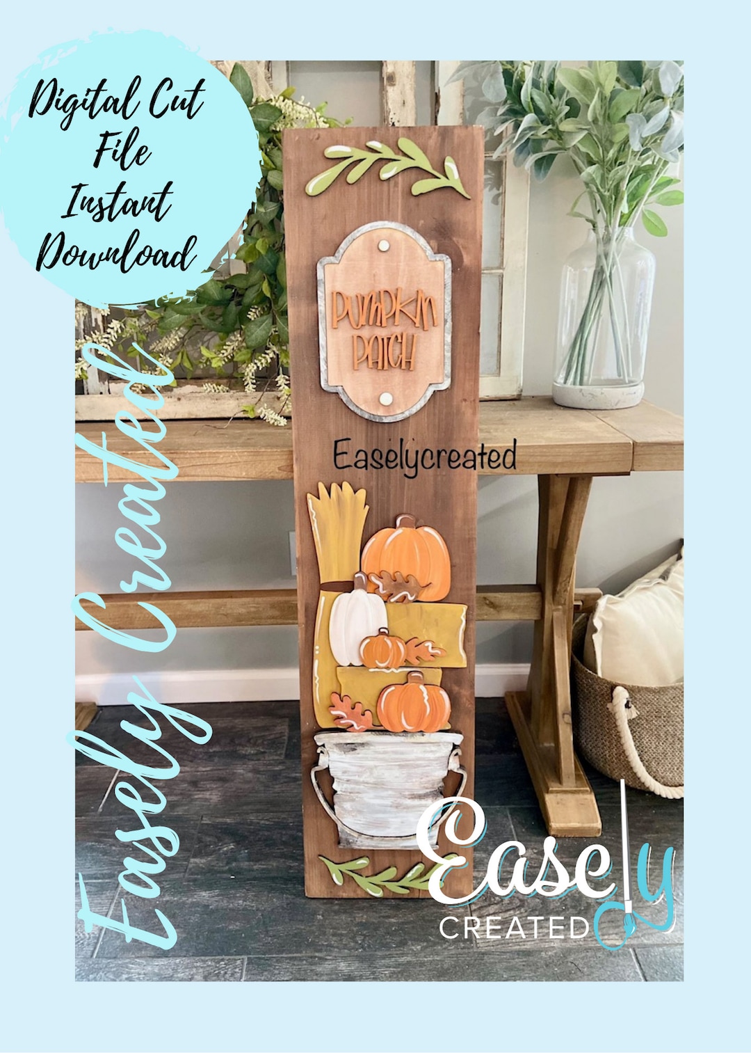 4ft Interchangeable Porch Leaner Insert "pumpkin Patch " Seasonal Sign ...