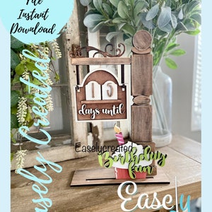 Mini Post Sign Interchangeable Insert "countdown Days Until Birthday ...