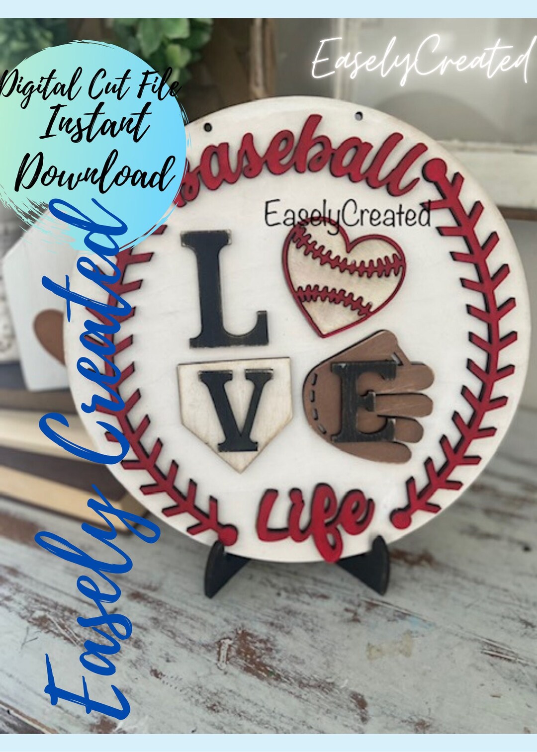 Kids DIY Kit SVG Digital File -kids DIY Project - Kids Baseball Sign ...