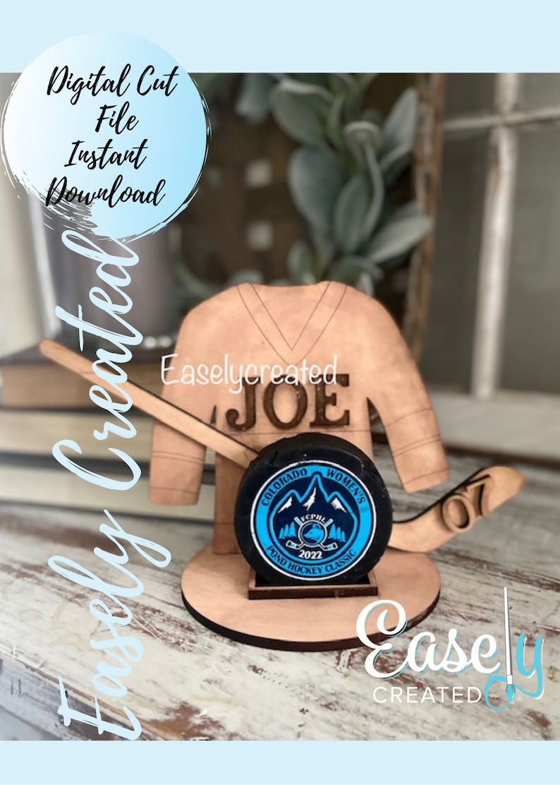 Hockey Sign SVG Digital File puck Display Jersey Sign Svg - Etsy