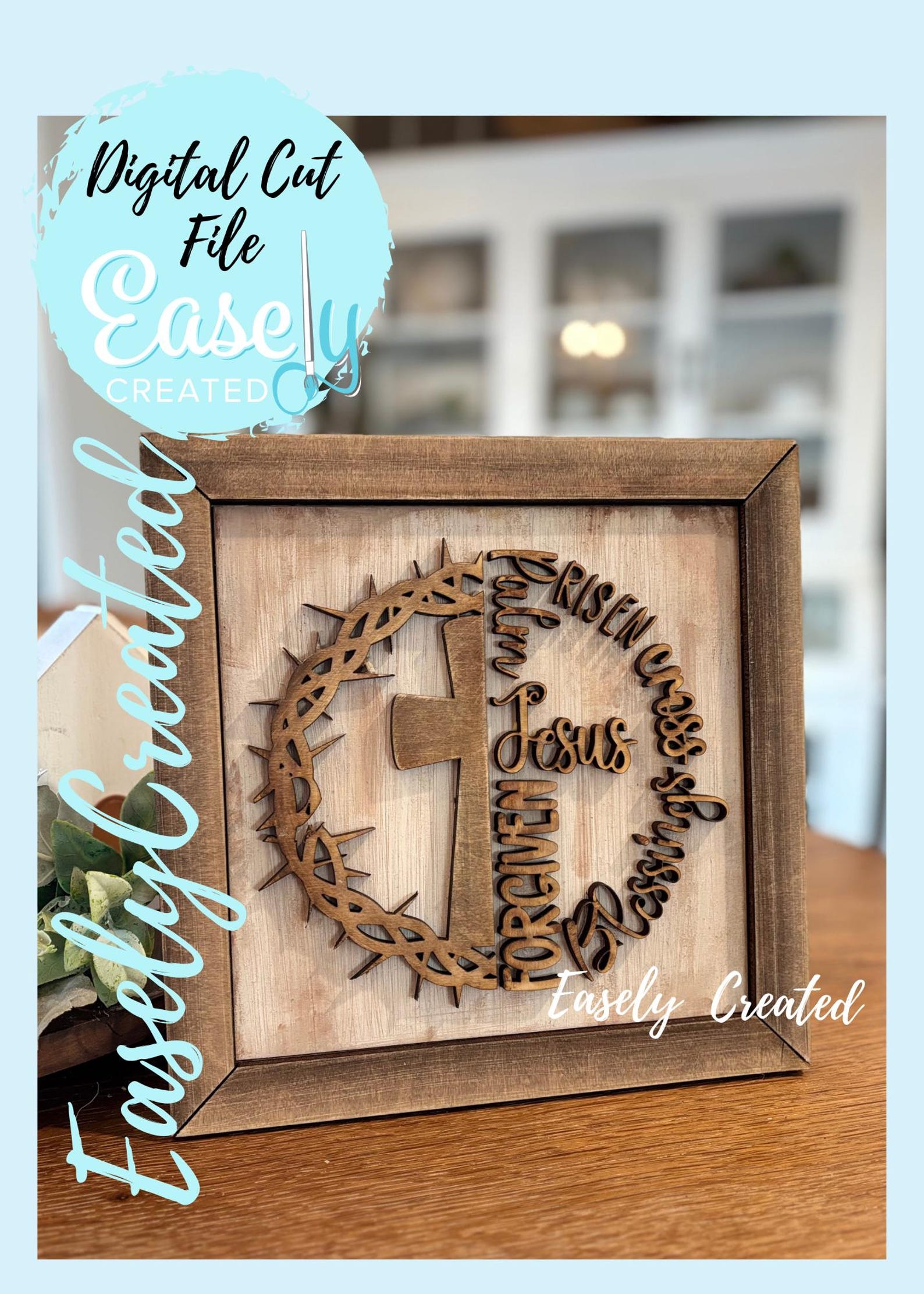 Interchangeable Square Shape Sign Frame Insert "he is Risen Easter Word ...