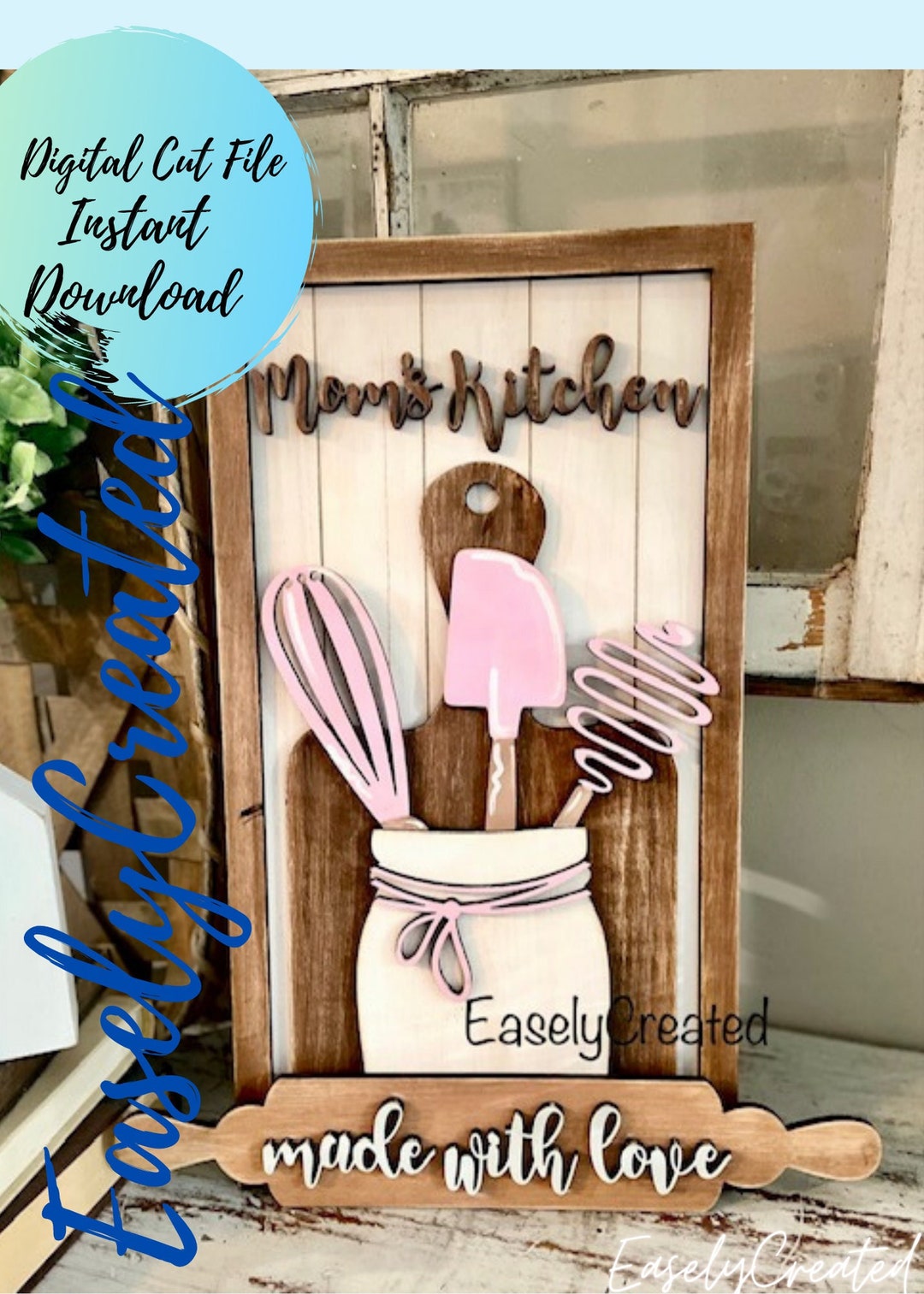 Moms Kitchen Sign Digital File - Grandmas Kitchen Sign - Nanny Sign ...