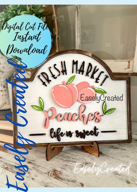 Peaches Sign Digital File Spring Sign Fresh Peach Sign - Etsy