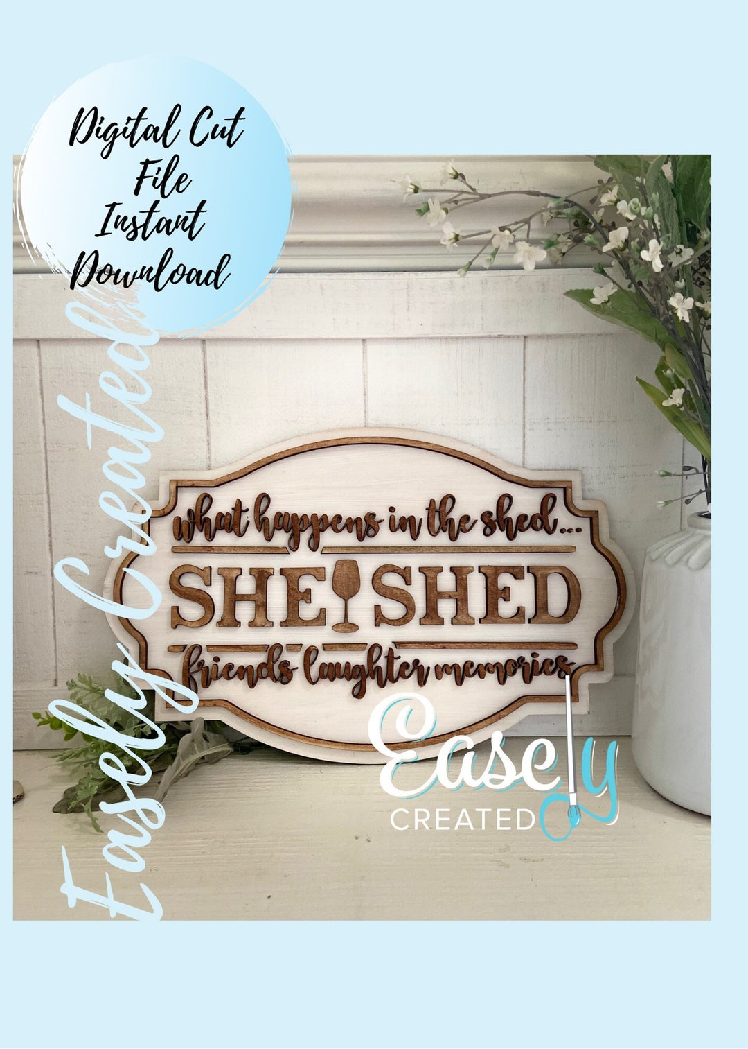 She Shed Door Sign Digital File - My Shed My Rules Sign Hanger Sign ...