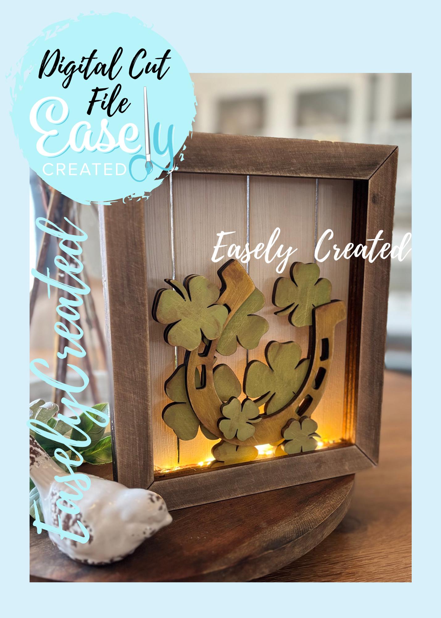 Shadow Box© Display Sign Insert for "st Patrick's Clover Horseshoe ...
