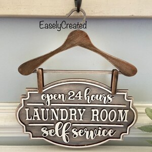 Laundry Room Self Serve Sign Set Digital File - Laundry Hanger ...