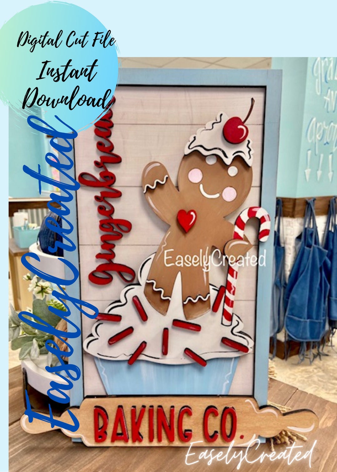 Gingerbread Baking Co SVG Digital File - Gingerbread Sign - Holiday ...