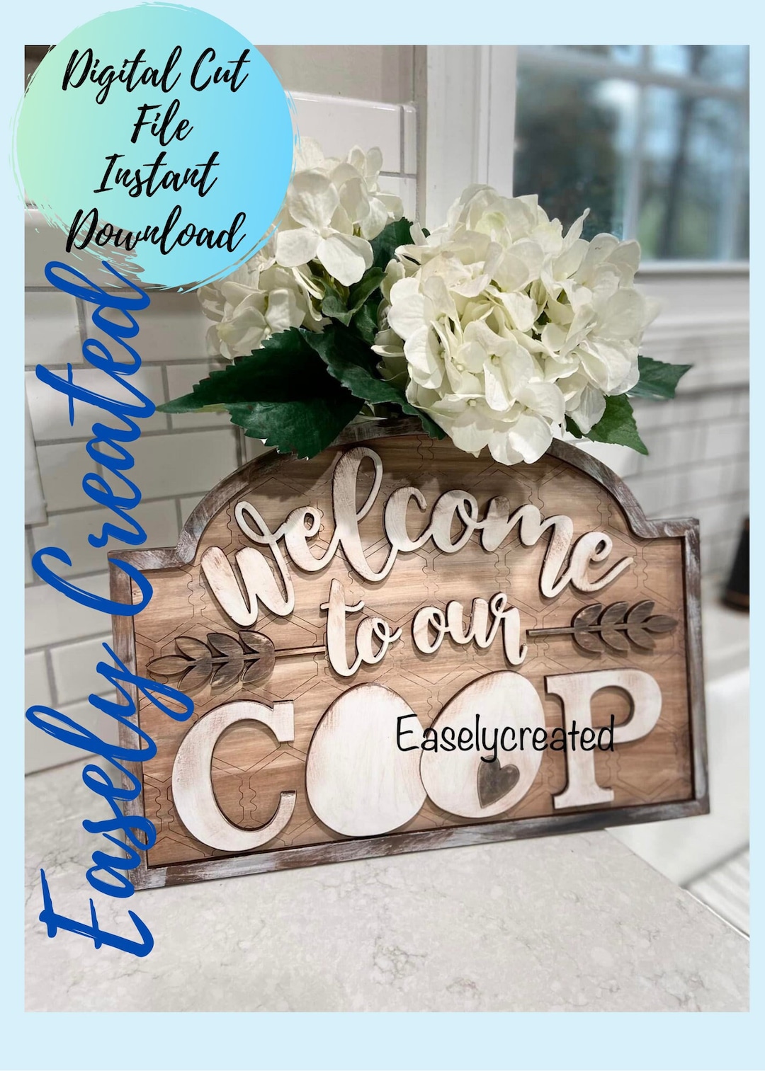 Welcome to Our Coop Sign Digital File - Coop Sweet Coop Chicken Wire ...
