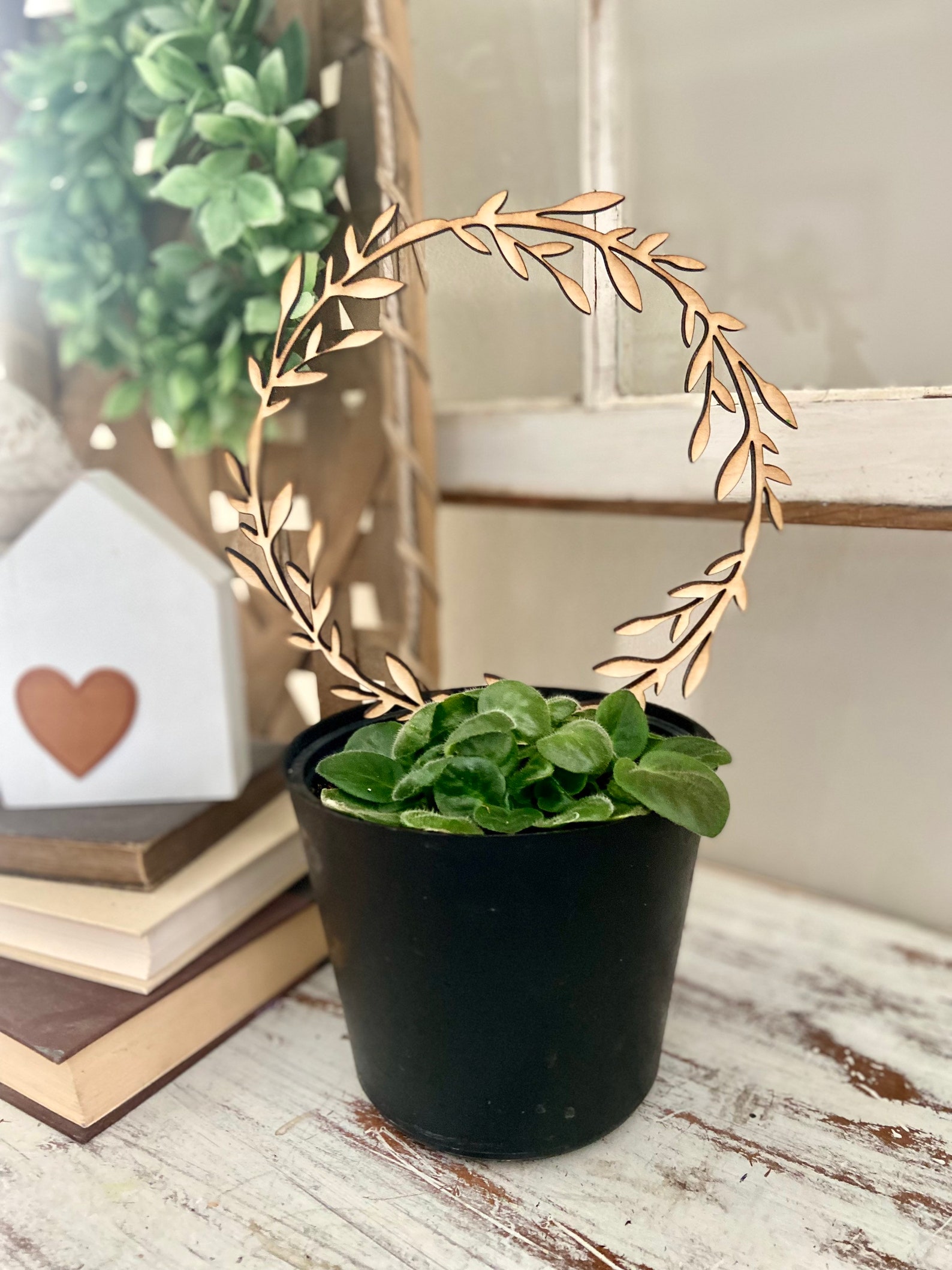 Plant Trellis SVG File Wreath Plant Trellis Glowforge Laser Ready File ...