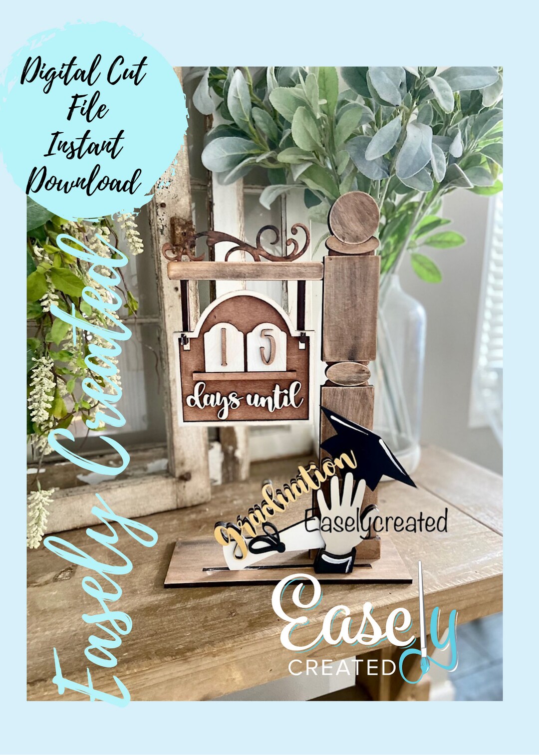 Mini Post Sign Interchangeable Insert countdown Days Until Graduation ...