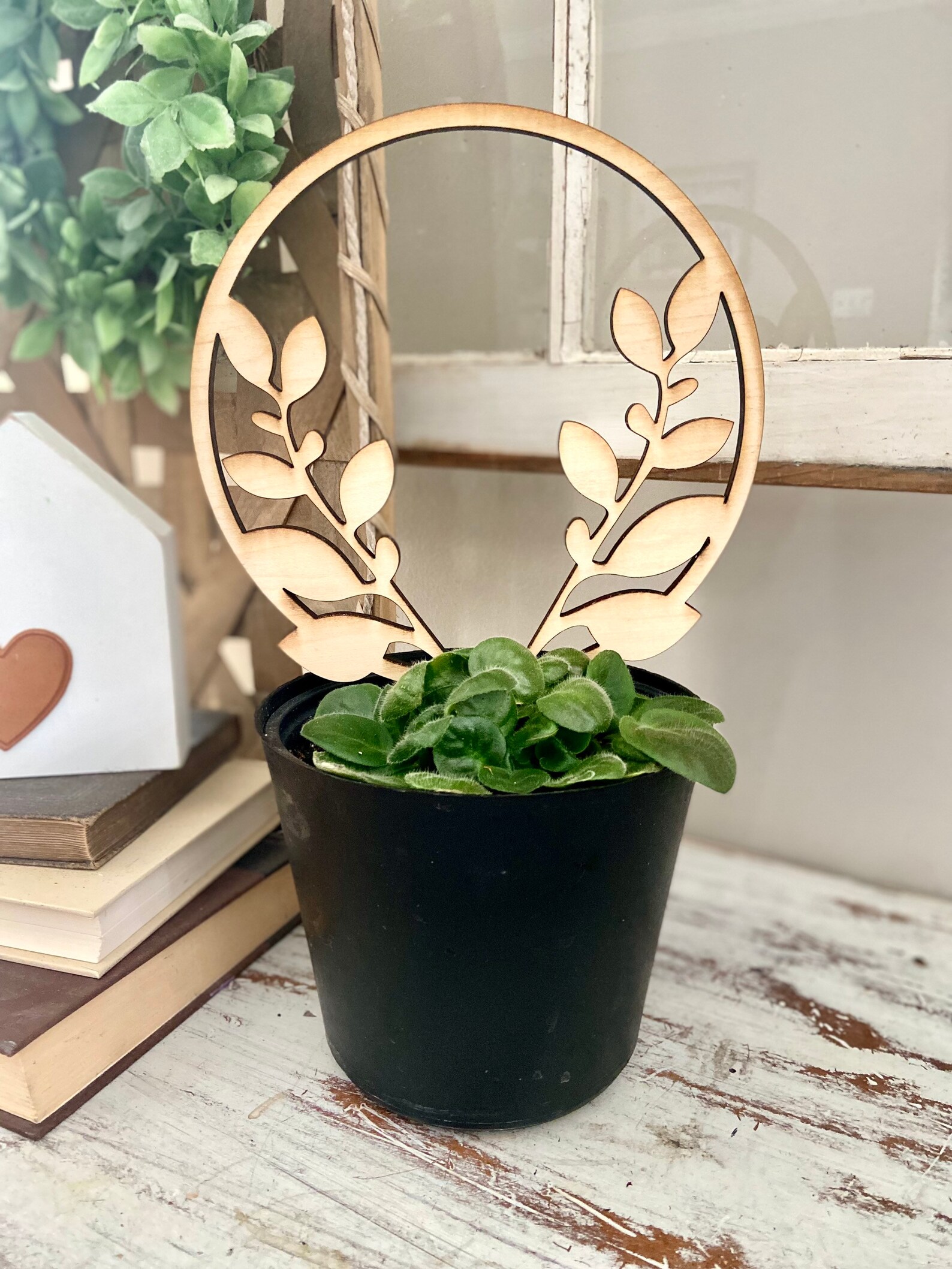 Plant Trellis SVG File Wreath Plant Trellis Glowforge Laser Ready File ...