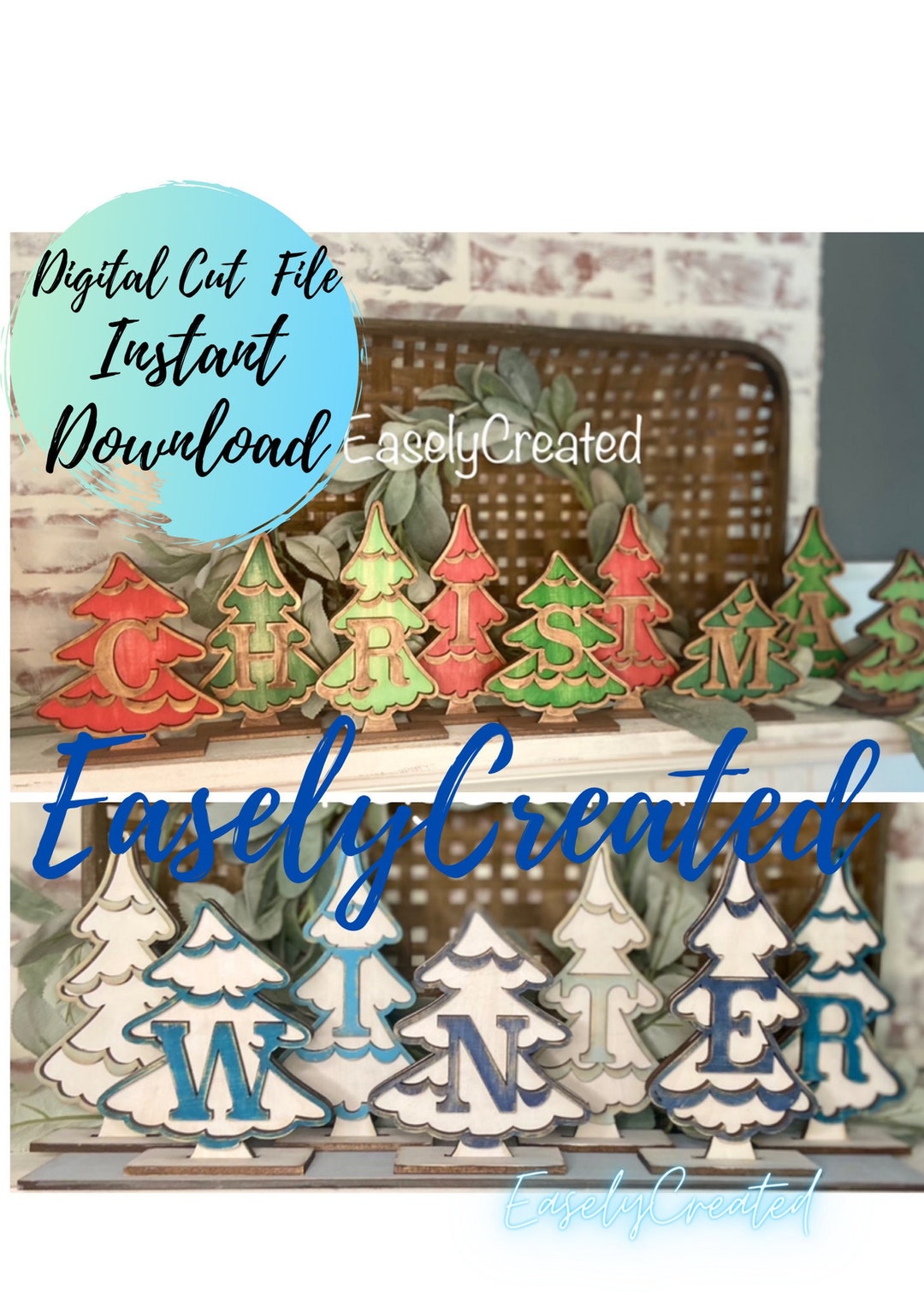 Christmas Tree Alphabet A-Z SVG File Holiday SVG Sign- Christmas Tree ...