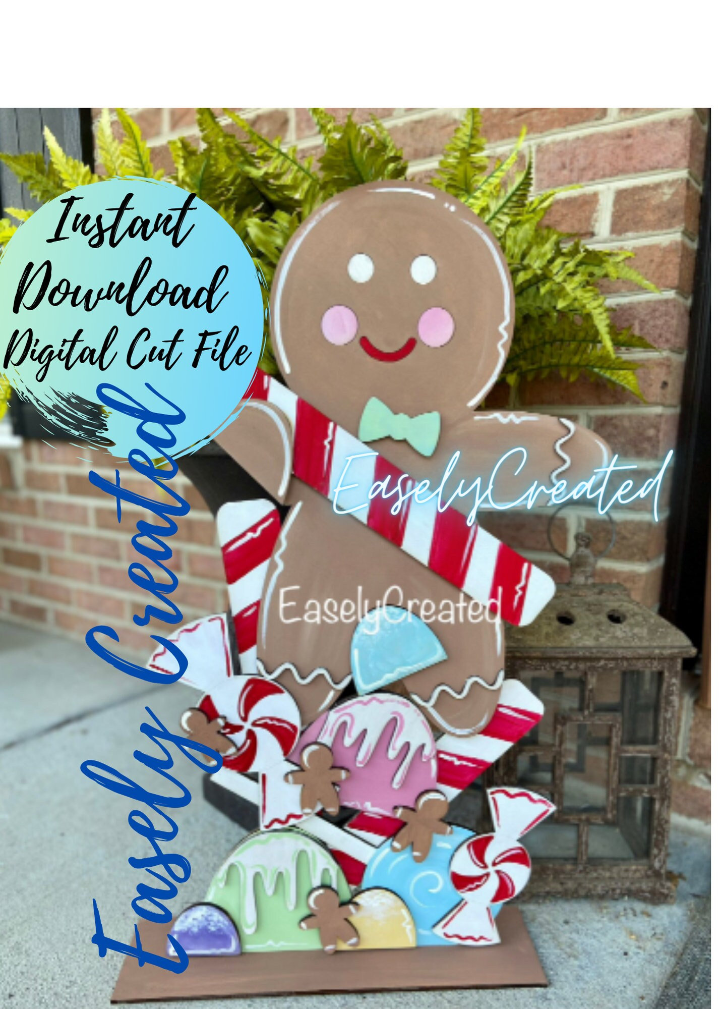 Gingerbread Man Porch Sign SVG File Holiday Sign Winter Porch - Etsy