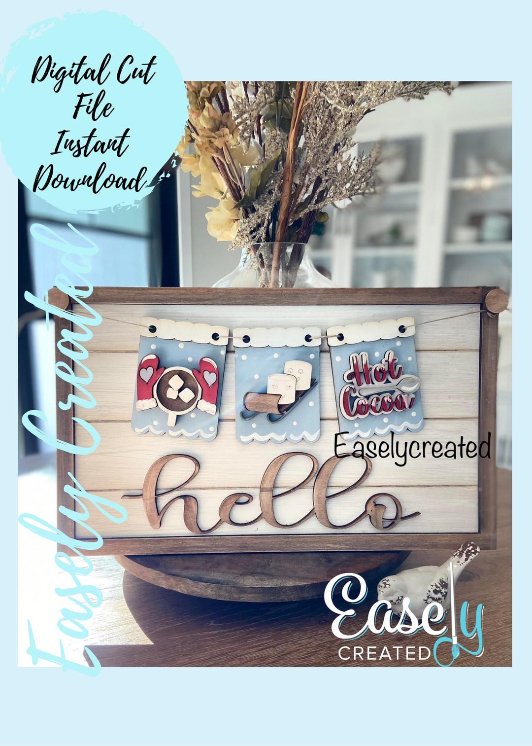 Interchangeable Mini Banner "winter Hot Cocoa Chocolate" for Hello Sign ...