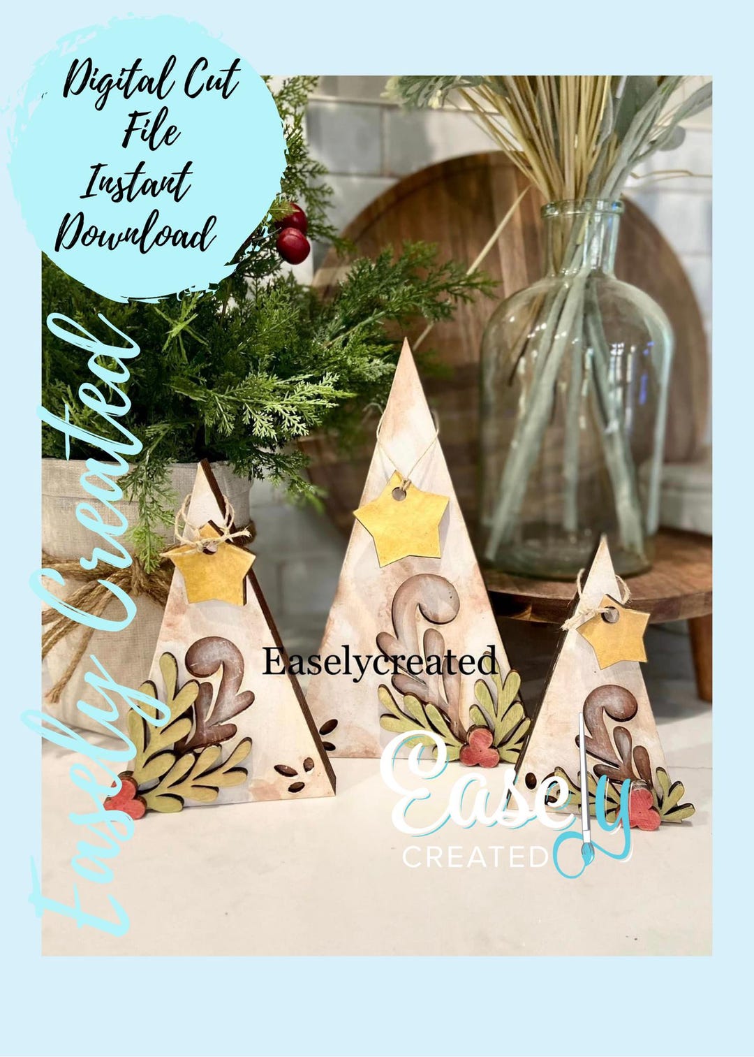 Winter Chunky Rustic Farmhouse Partridge Tree Self Sitter Sign SVG ...