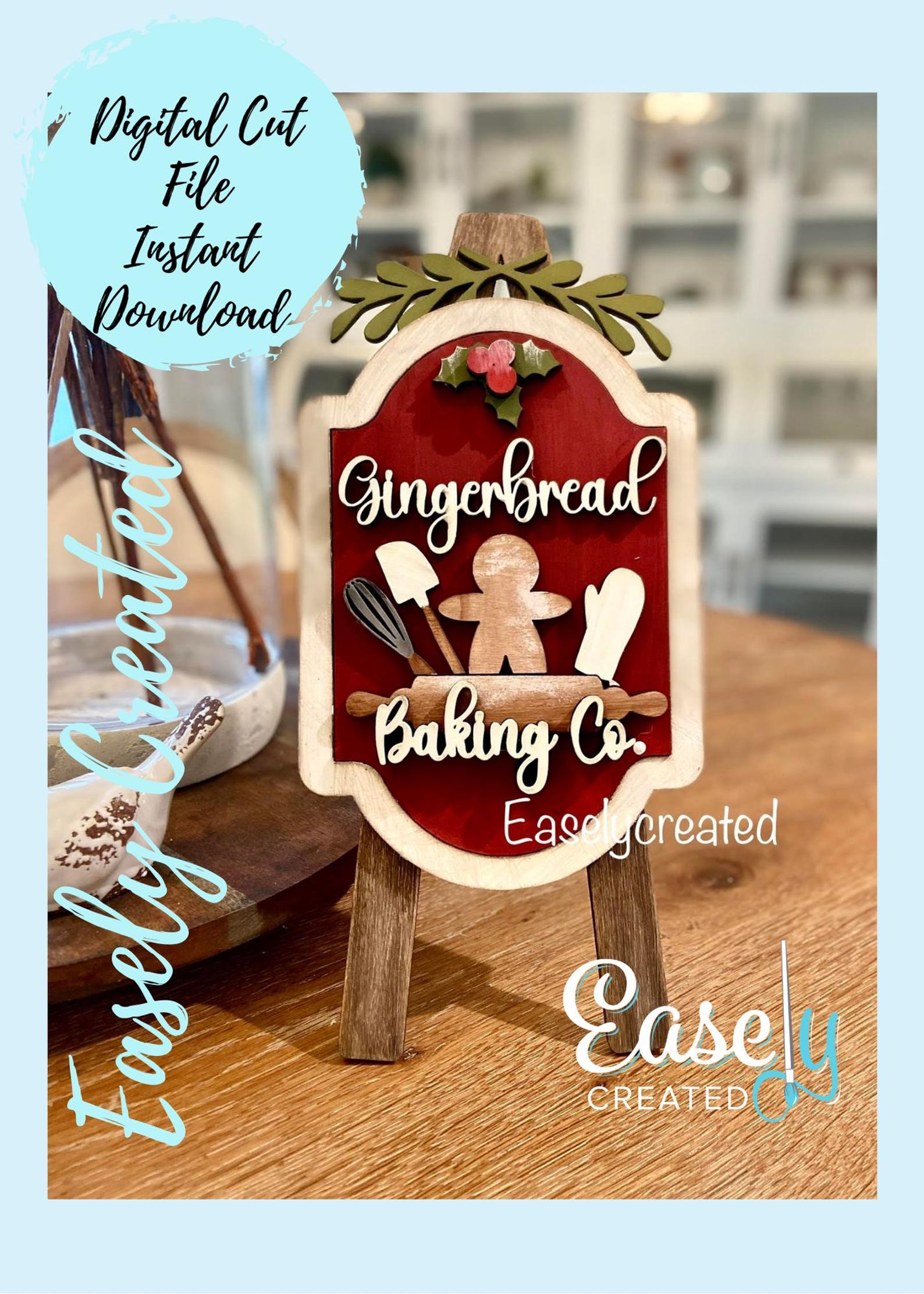 Table Top Easel Interchangeable Insert " Gingerbread Baking" Sign ...