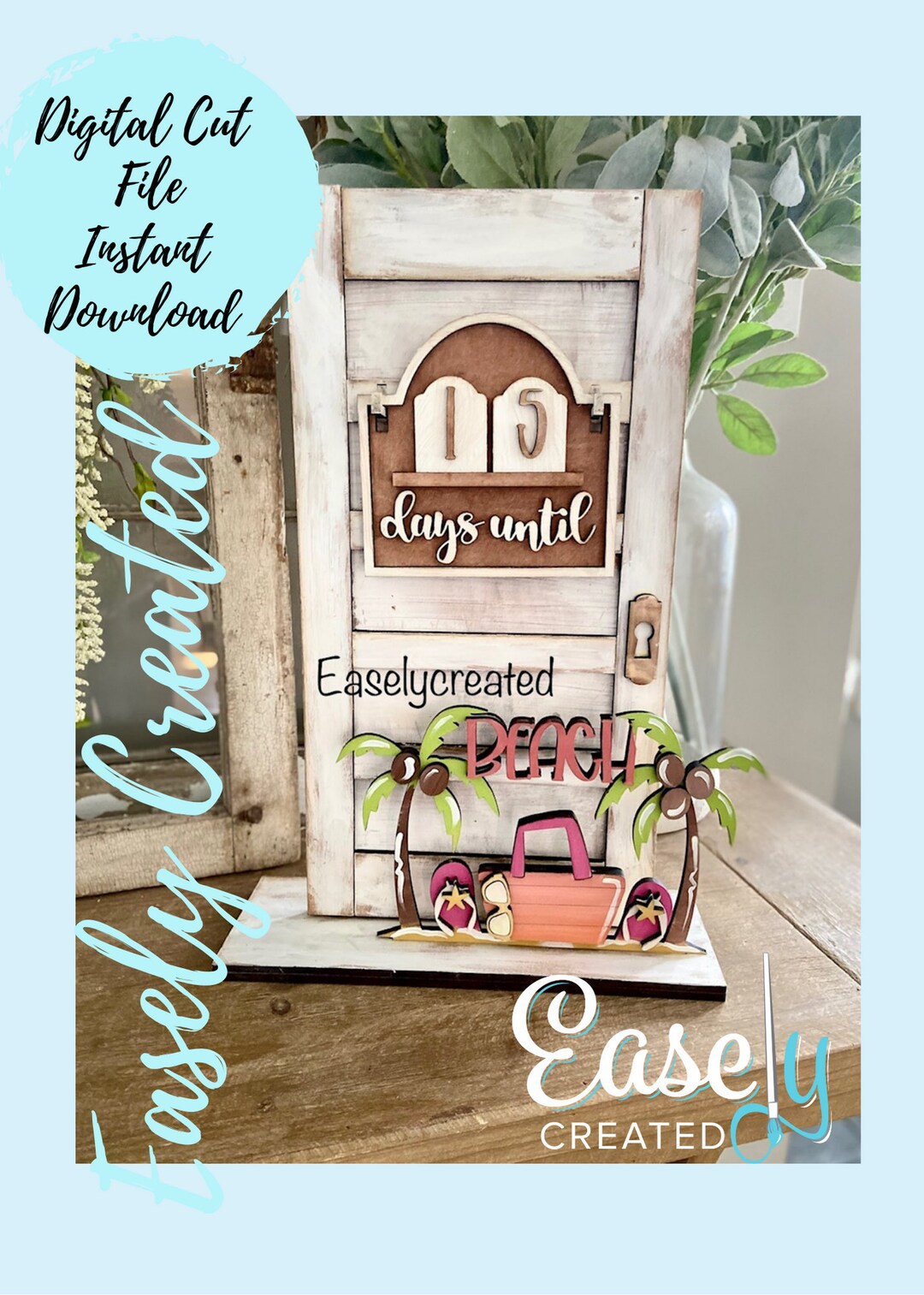 Shelf Sitter Door Interchangeable Vintage Door INSERT Only " Countdown ...