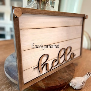 Hello Banner Sign Holder for Interchangeable Mini Banners - Glowforse ...