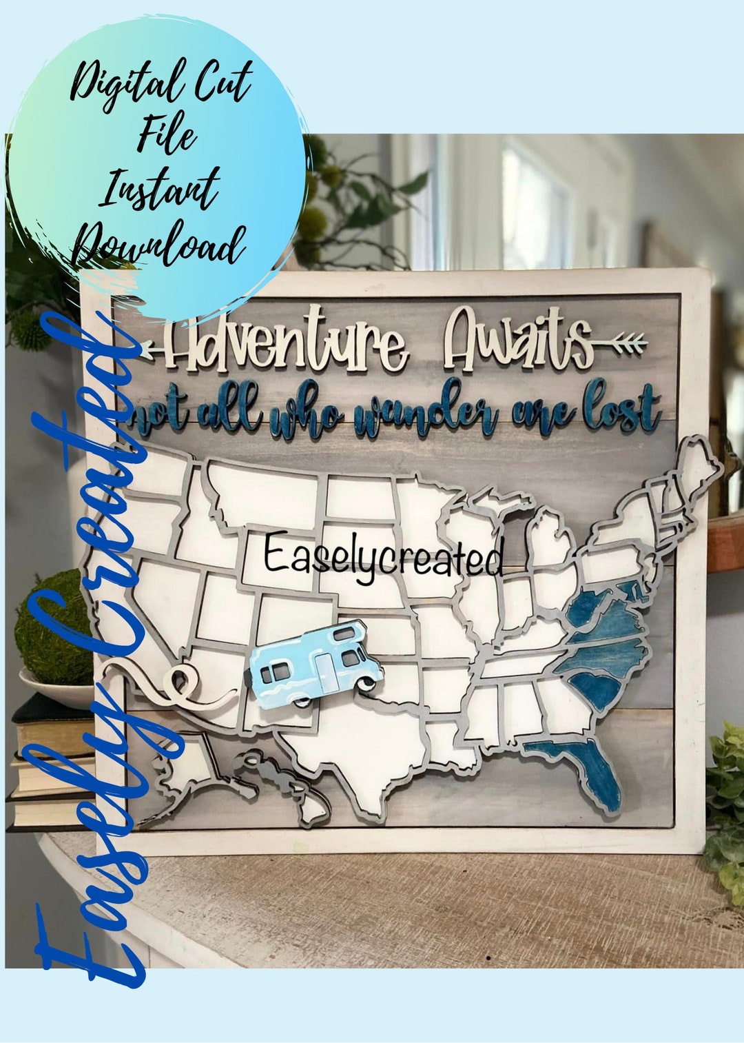 Travel Map Sign SVG File - Travel State Map Sign Calendar - All Seasons ...