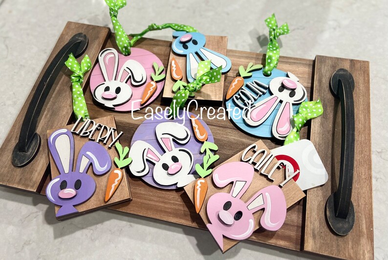 Bunny Gift Card Ornament Digital File - Farmhouse Easter Basket Tag ...