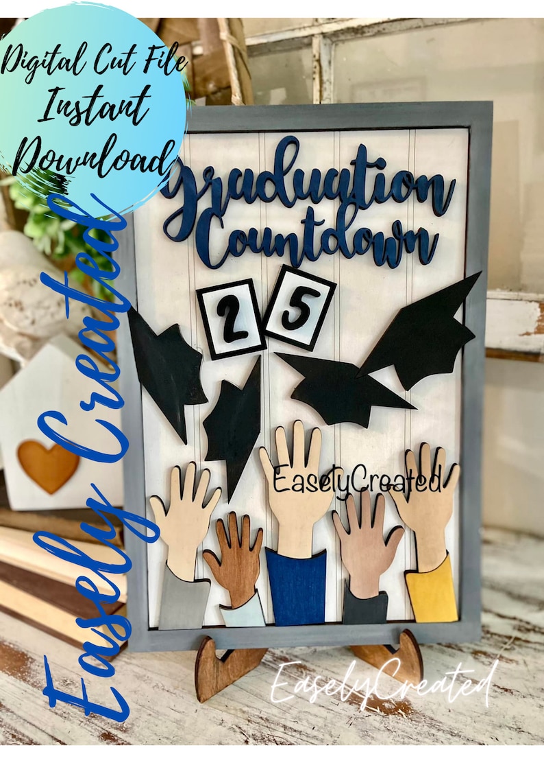 School Countdown Sign SVG File - Graduation Sign SVG Glowforge Laser ...