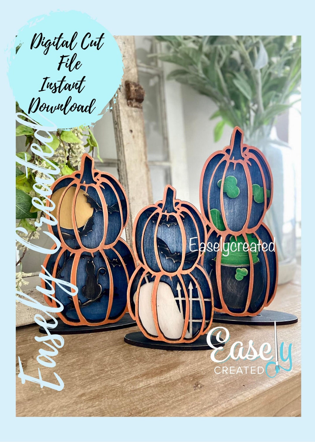 Halloween SVG File Halloween Stacked Pumpkin Sign Halloween Sign Sign ...