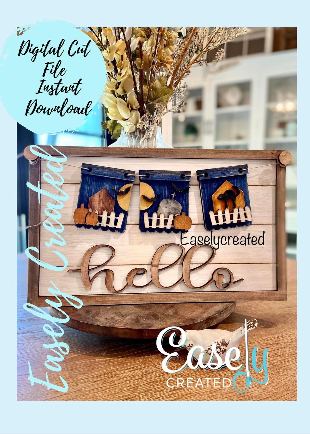 Interchangeable Mini Banner "halloween Spooky Town" for Hello Sign ...