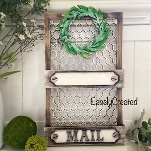 Faux Chicken Wire Sign Interchangeable Seasonal Mail Holder Digital ...