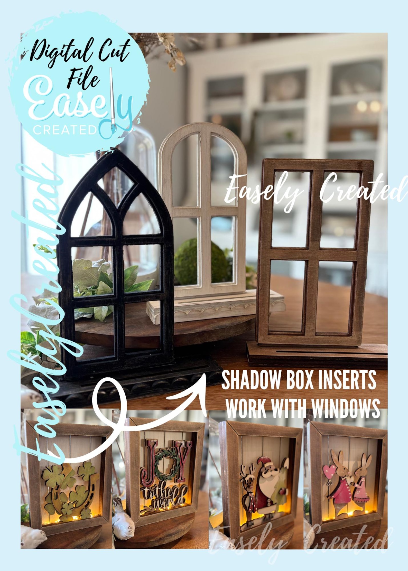 Window Display Set for Shadow Box© Inserts Display Sign Shelf Sitter ...