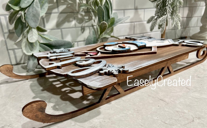 Snowman Sled Door Hanger Sign SVG File 18 Sled Let It - Etsy