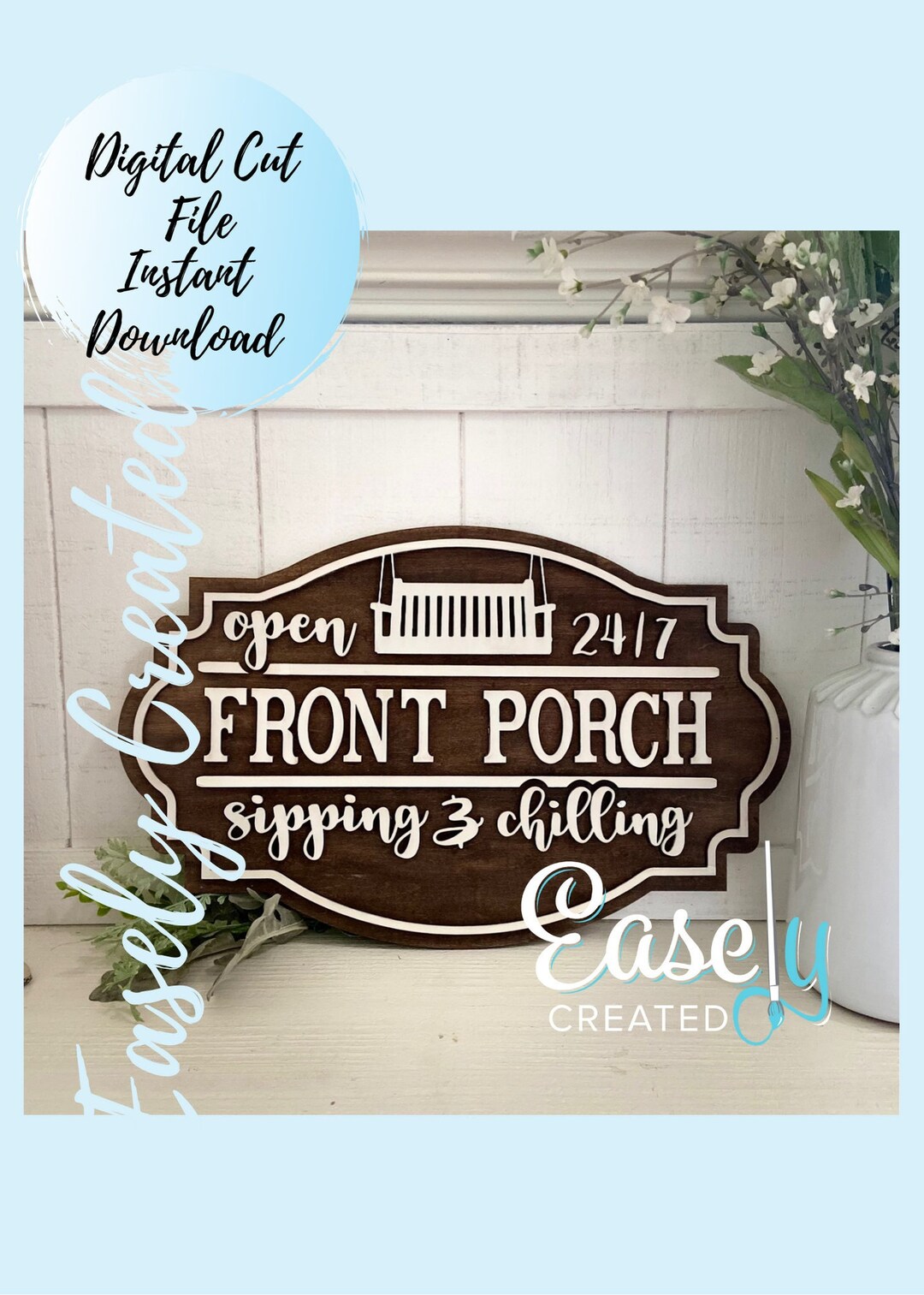 Front Porch Chilling Sipping Door Sign Digital File - Backporch Sign ...