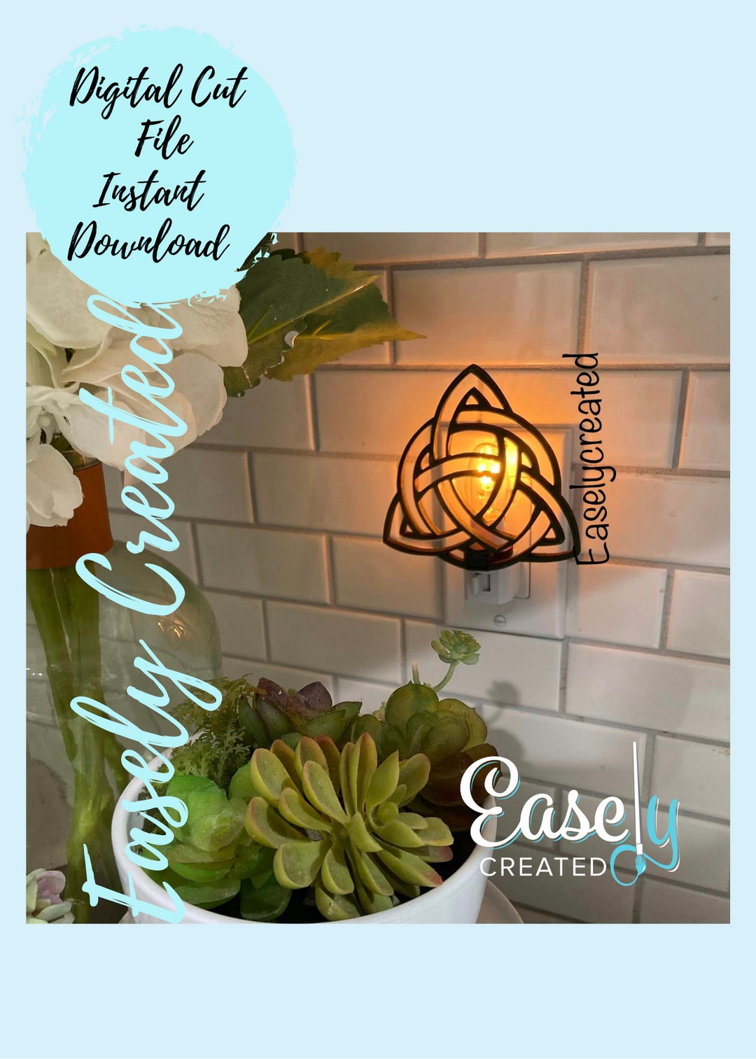 Celtic Knot Irish Night Light Attachment SVG Holiday Glowforge SVG Nite ...
