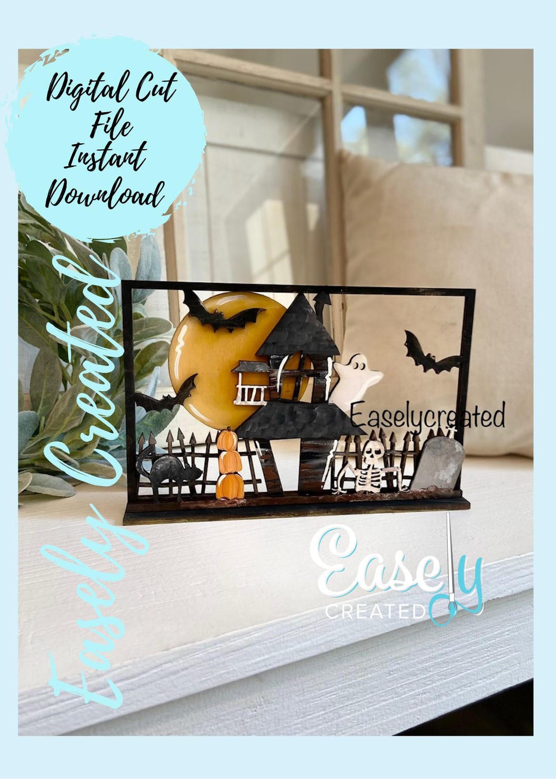 Haunted House Shelf Sitter Sign Kids DIY Kit Layered Wooden Cutout ...