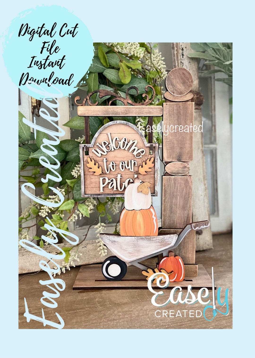 Mini Post Sign Interchangeable Insert "welcome to Our Patch" Shelf ...