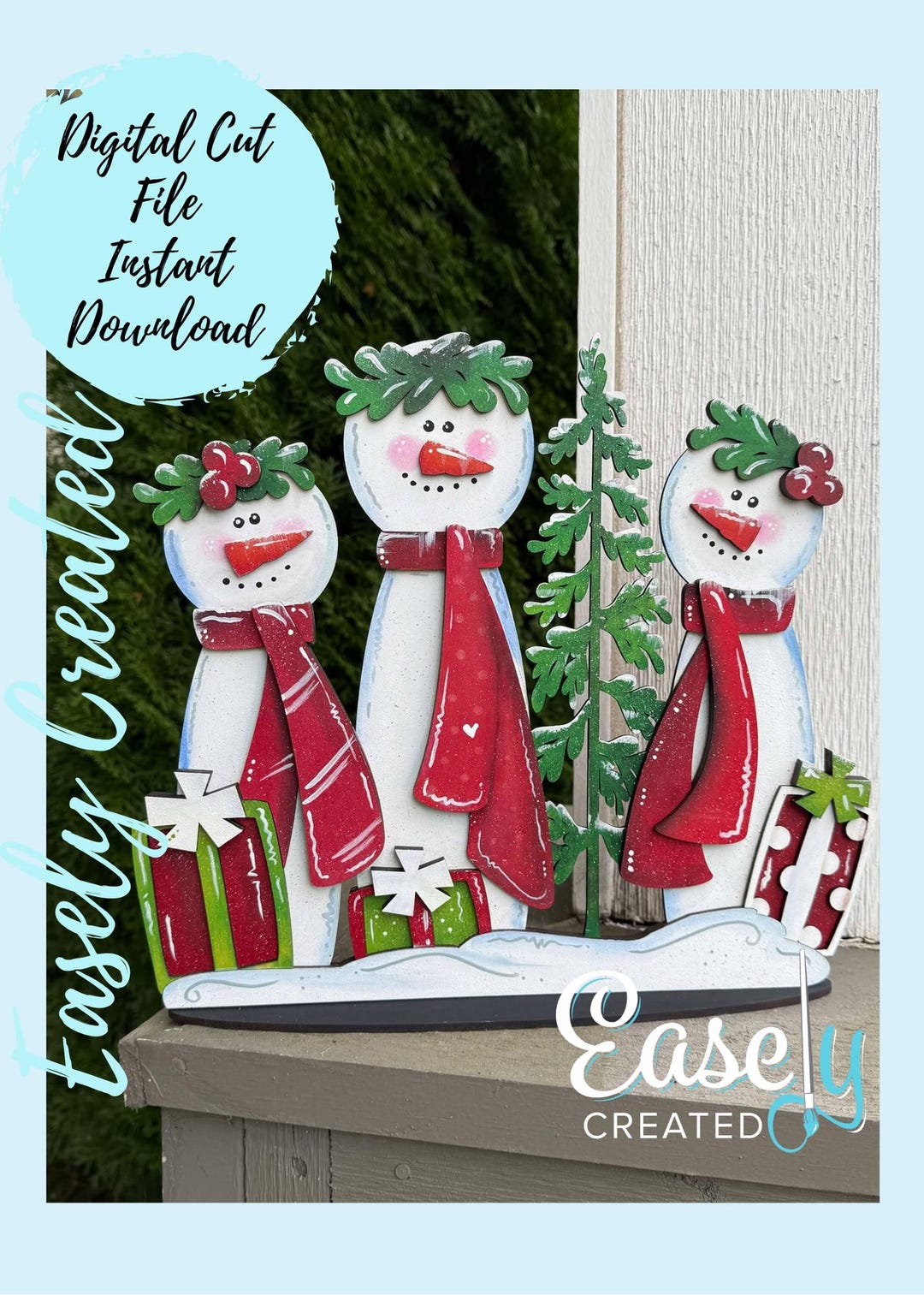Welcome Friends Snowman Trio Winter Christmas Shelf Sitter SVG Holiday ...