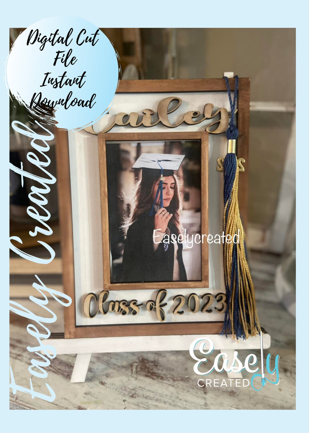 Class of Sign Graduation Picture Frame Tassel Display Sign SVG ...