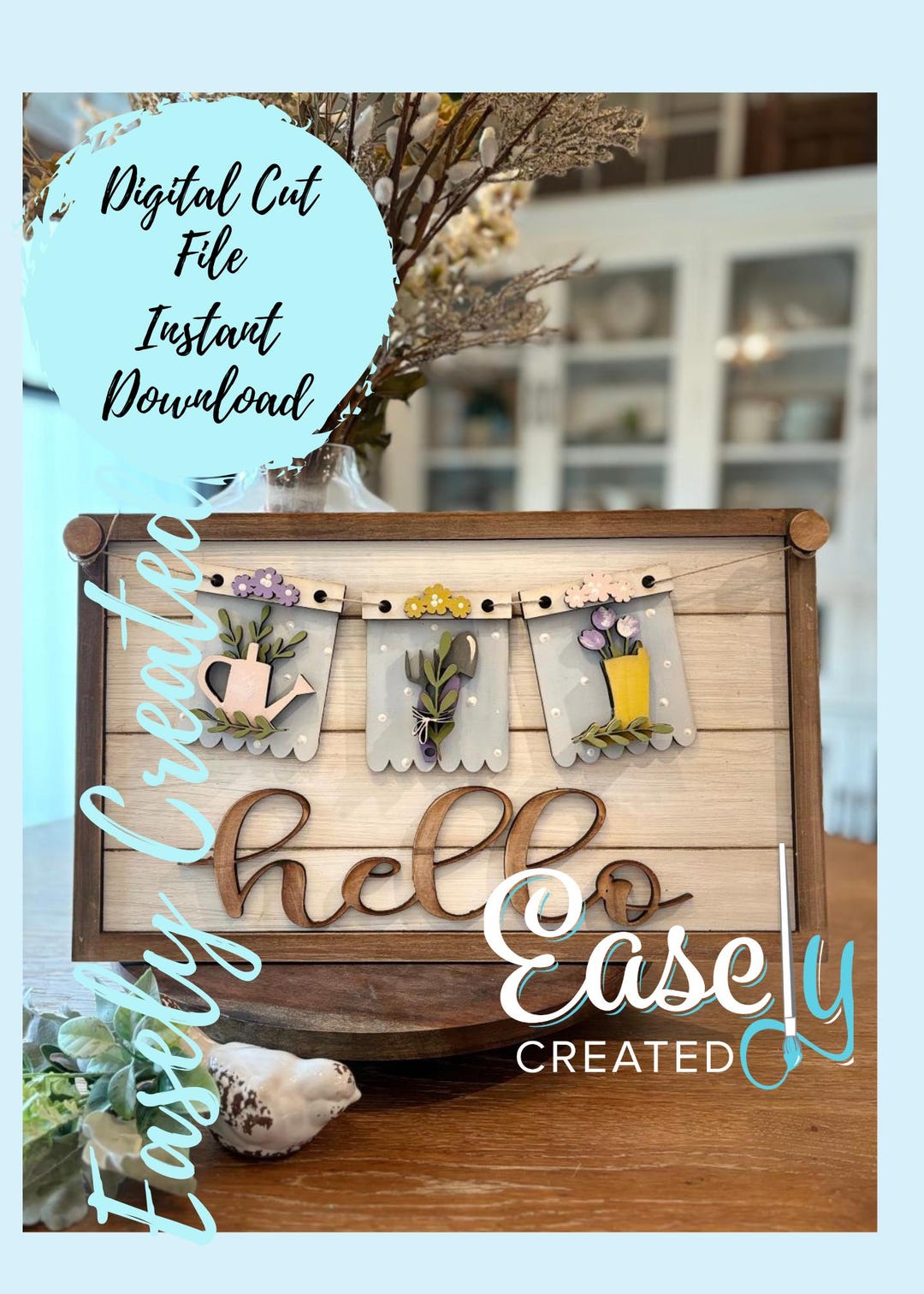 Interchangeable Mini Banner "spring Garden" for Hello Sign - Glowforse ...