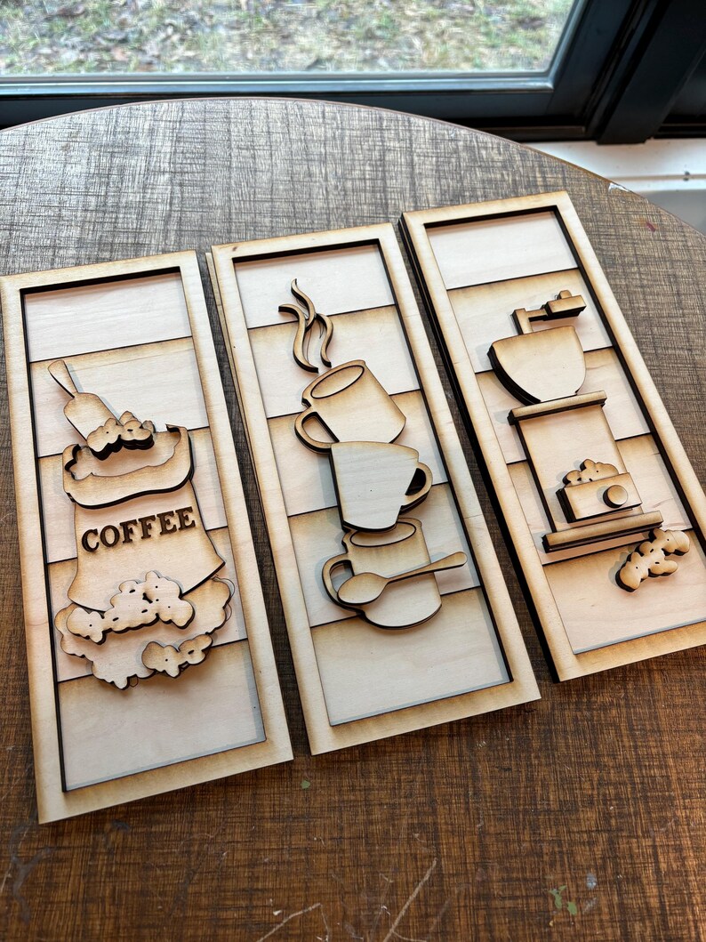 Vertical Trio Shiplap Sign Set Coffee Brewed SVG Holiday Seasonal ...
